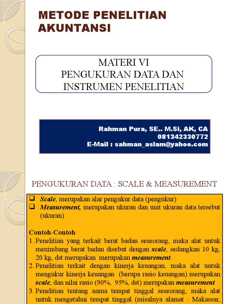 Skala Pengukuran & Instrumen Penelitian | PDF