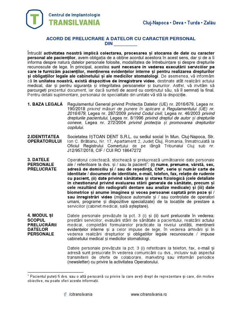 3.2 Formular GDPR Minori | PDF