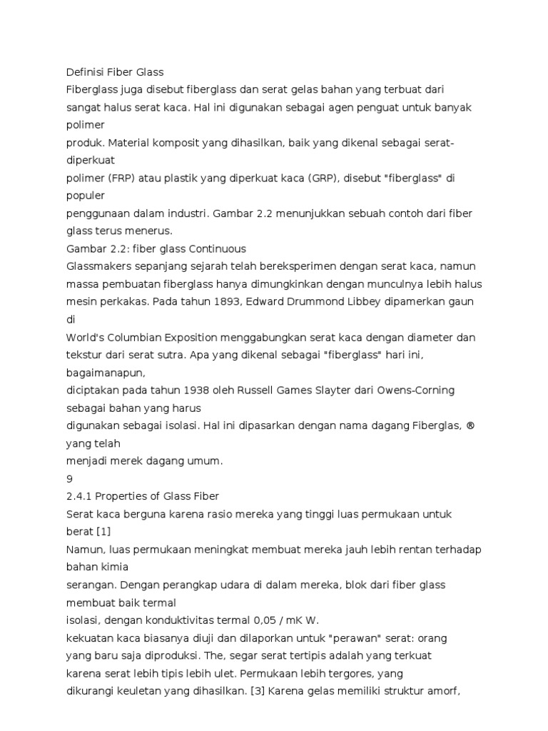 Definisi Fiber Glass | PDF
