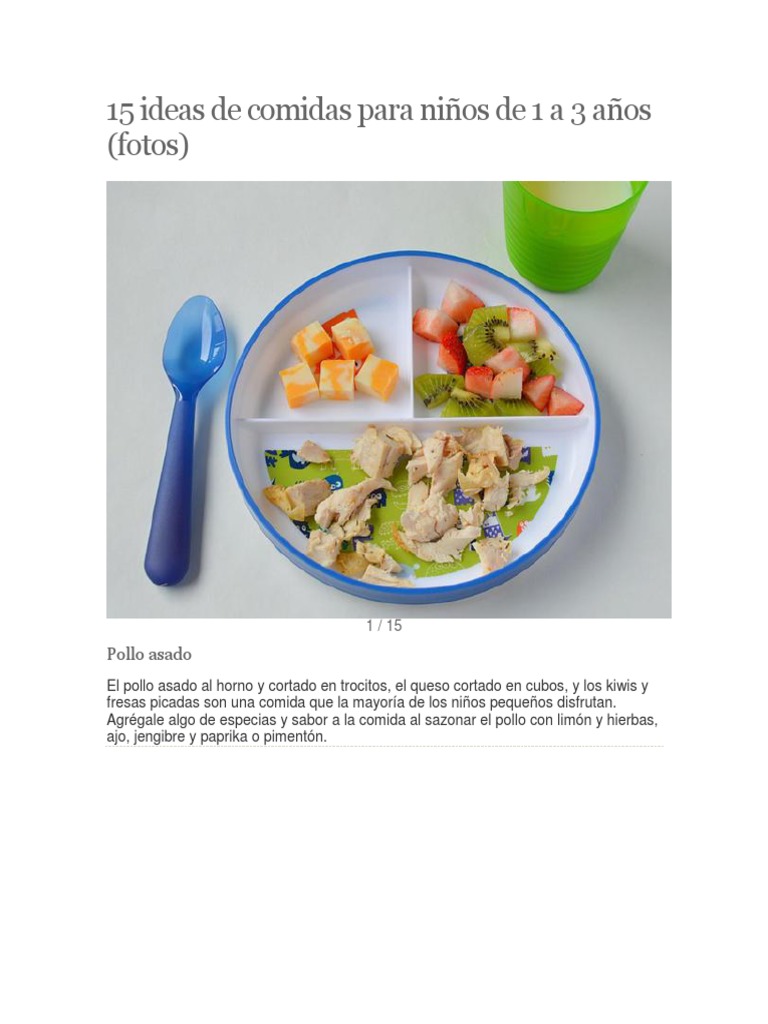 15 Ideas de Comidas para Niños de 1 A 3 Años | PDF | Panes | Cocina ...