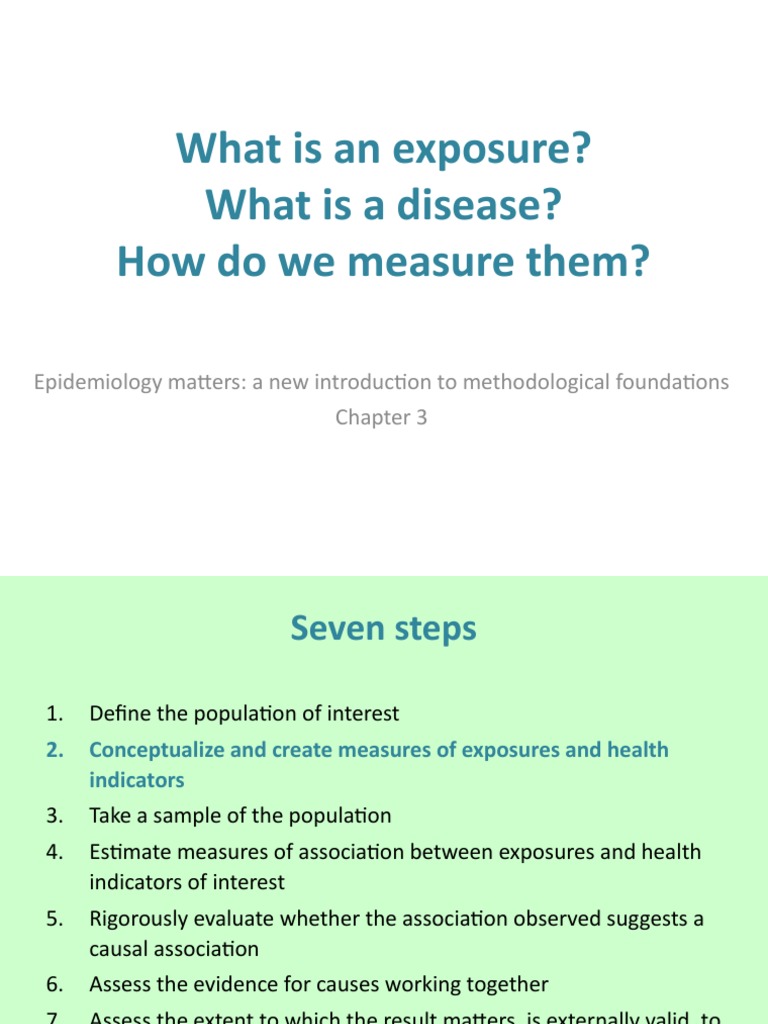 What Is An Exposure? What Is A Disease? How Do We Measure Them? | PDF ...