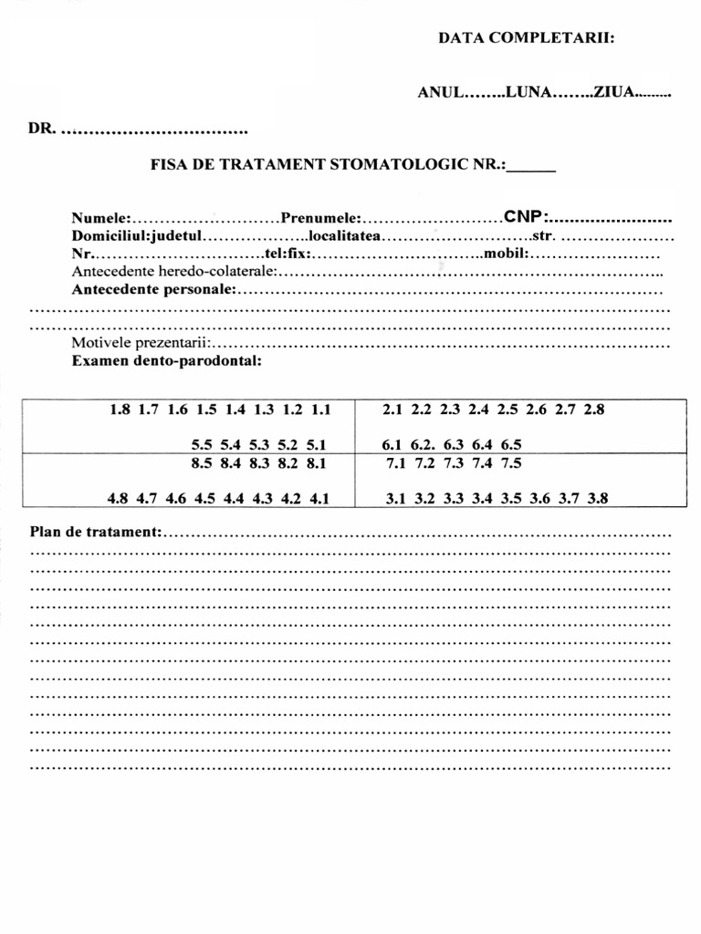 CMD - Fisa Tratament | PDF