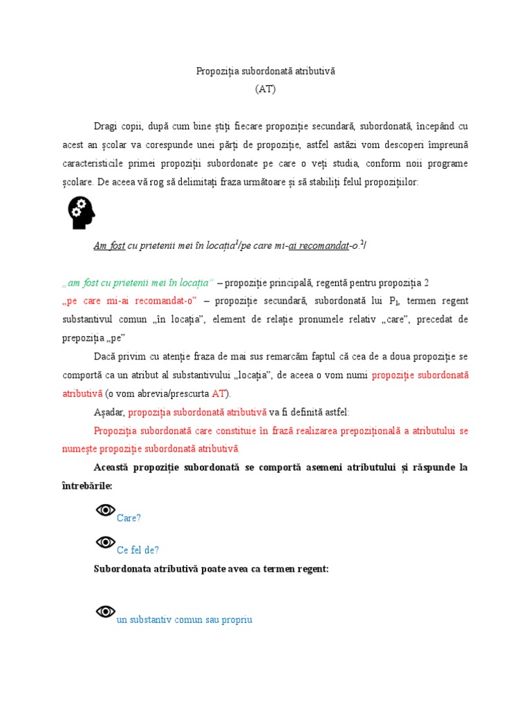 0 Propozitia Subordonata Atributiva | PDF