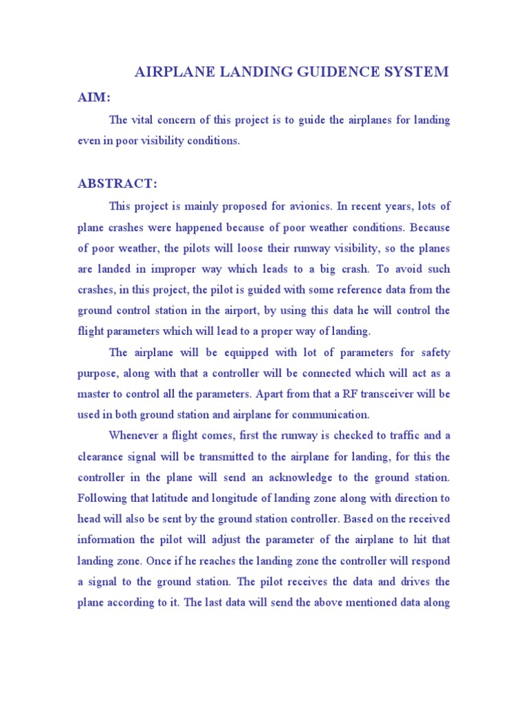 Airplane Landing Guidence System | PDF | Aviation | Electronics
