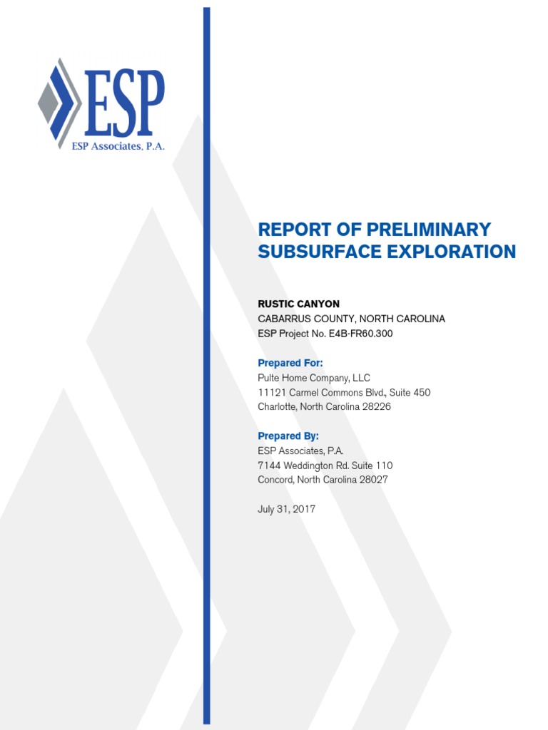 Preliminary Subsurface Exploration | PDF | Geotechnical Engineering | Foundation (Engineering)