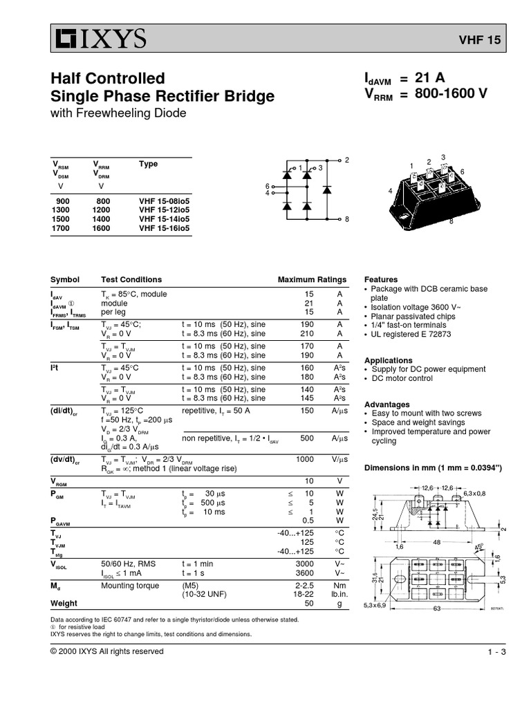 Half Controlled Single Phase Rectifier Bridge: With Freewheeling Diode ...