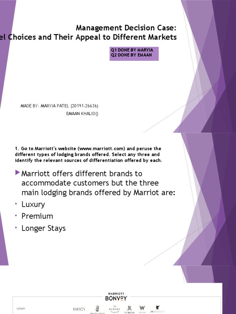 Management Decision Case | PDF | Hotel | Marriott International