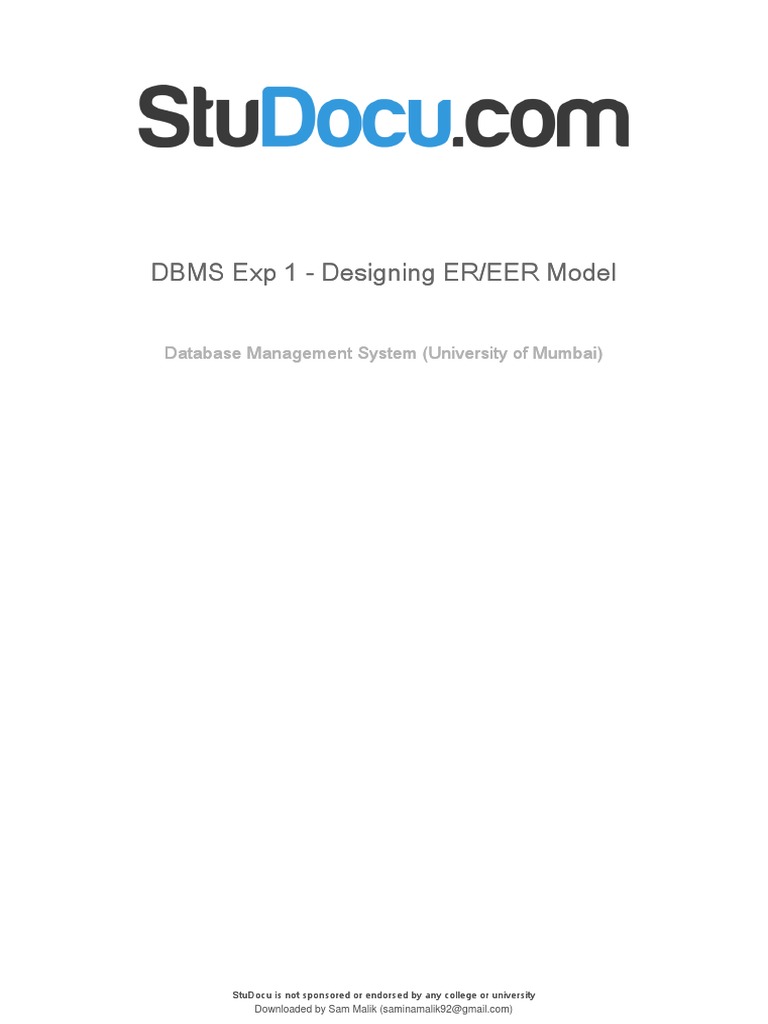 DBMS Exp 1 - Designing ER/EER Model DBMS Exp 1 - Designing ER/EER Model | PDF | Data Management ...