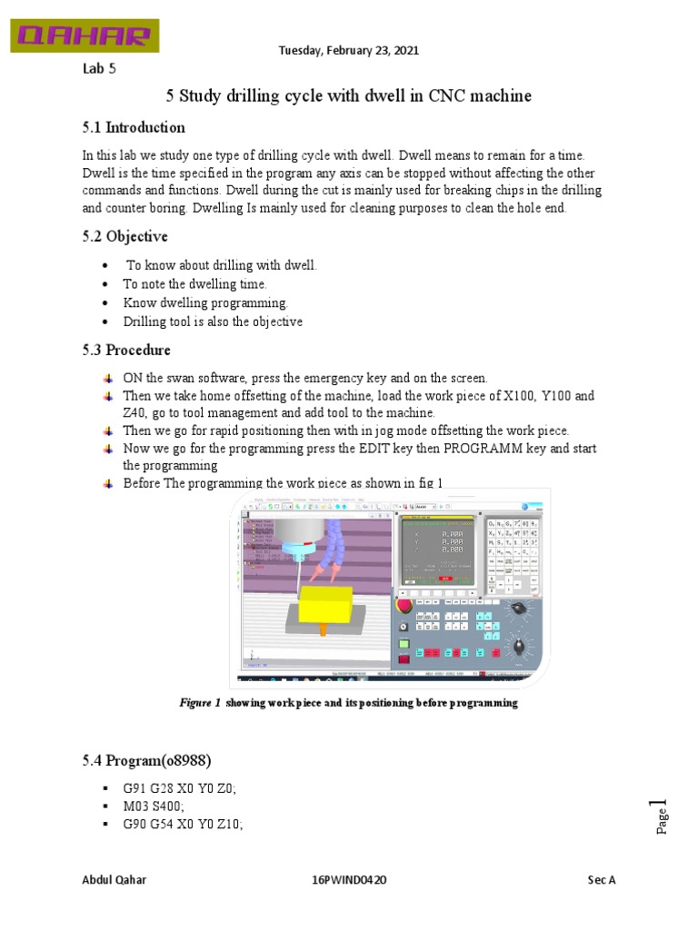 CNC Drilling Cycle with Dwell Study | PDF | Drilling | Metalworking