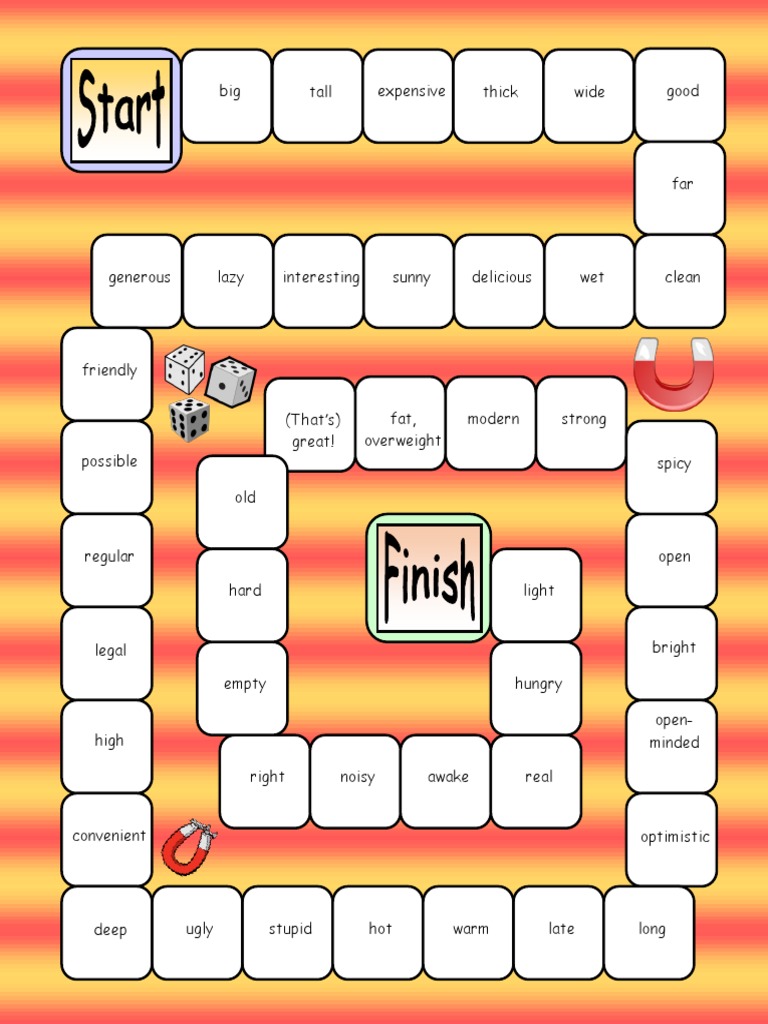 ADJECTIVES BOARD GAME | Nature