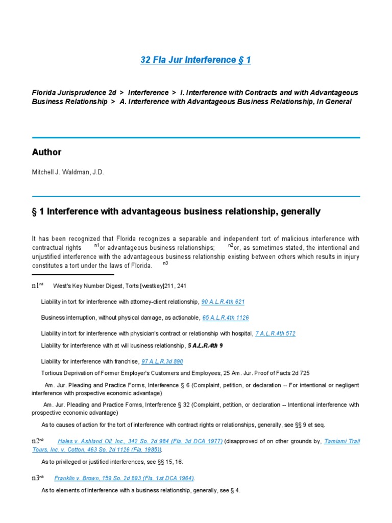 Tortious INterference With Business Relationship | PDF | Tortious ...