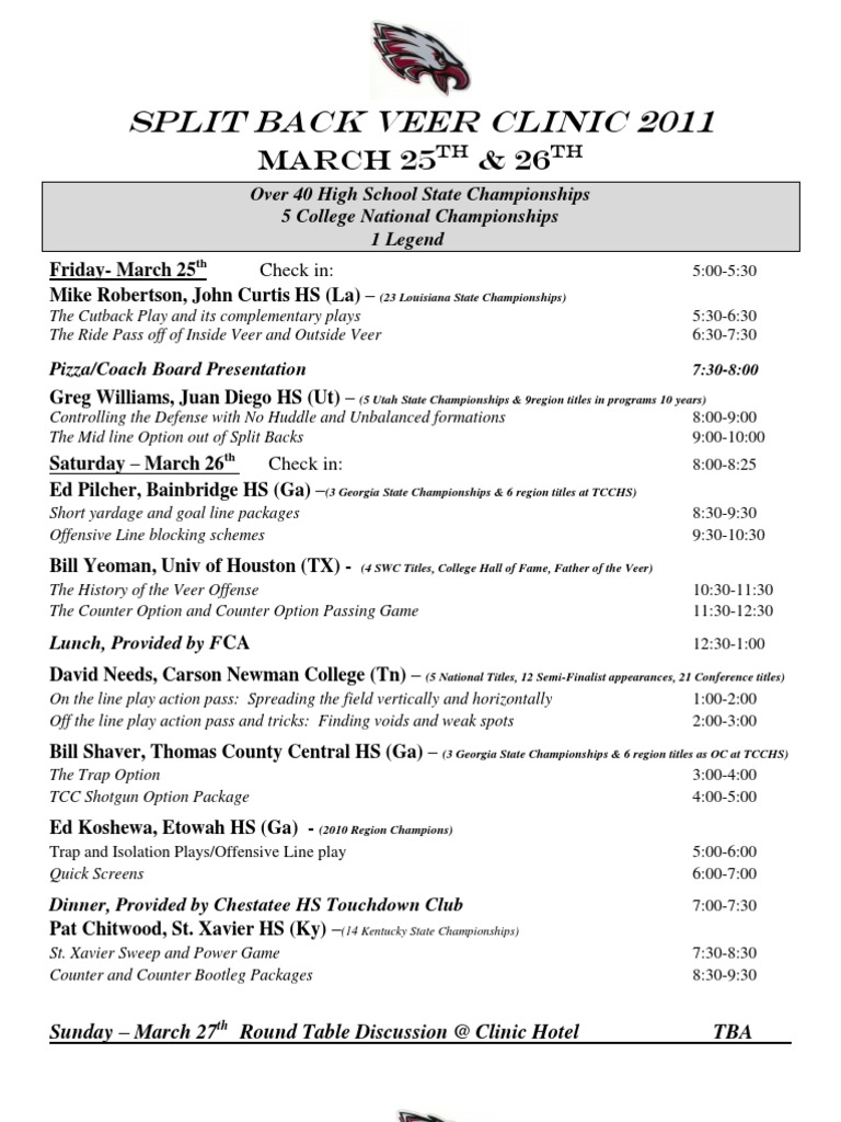 2011 Split Back Veer Clinic Flyer | PDF | American Football | National ...