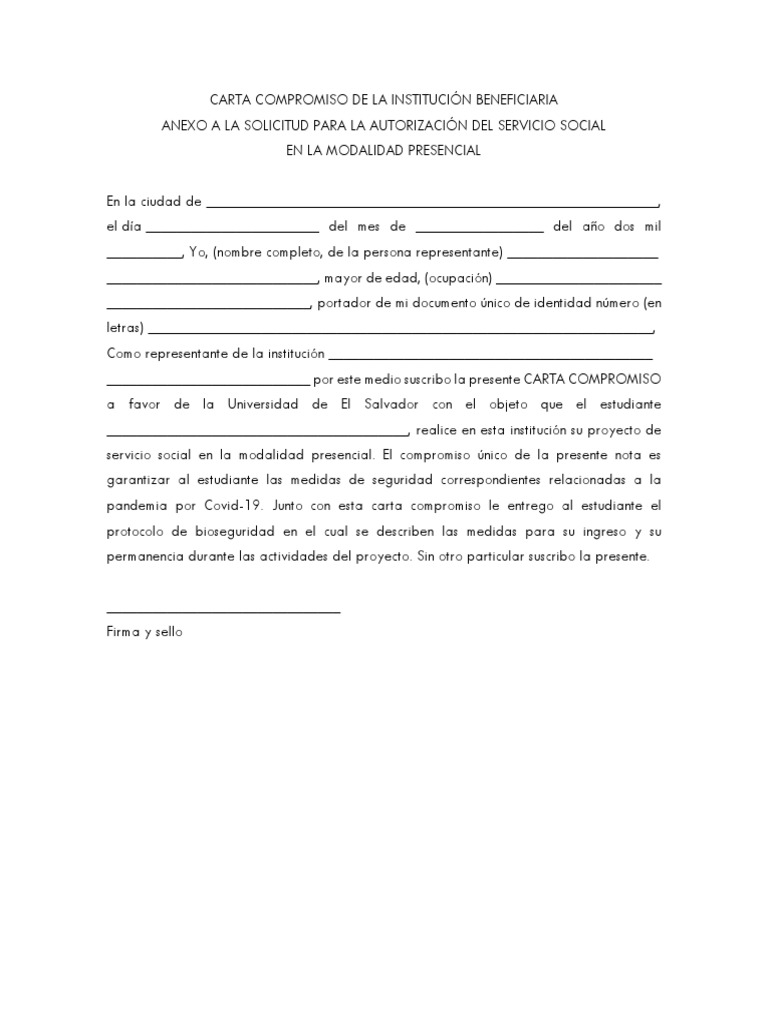 PS Carta Compromiso | PDF