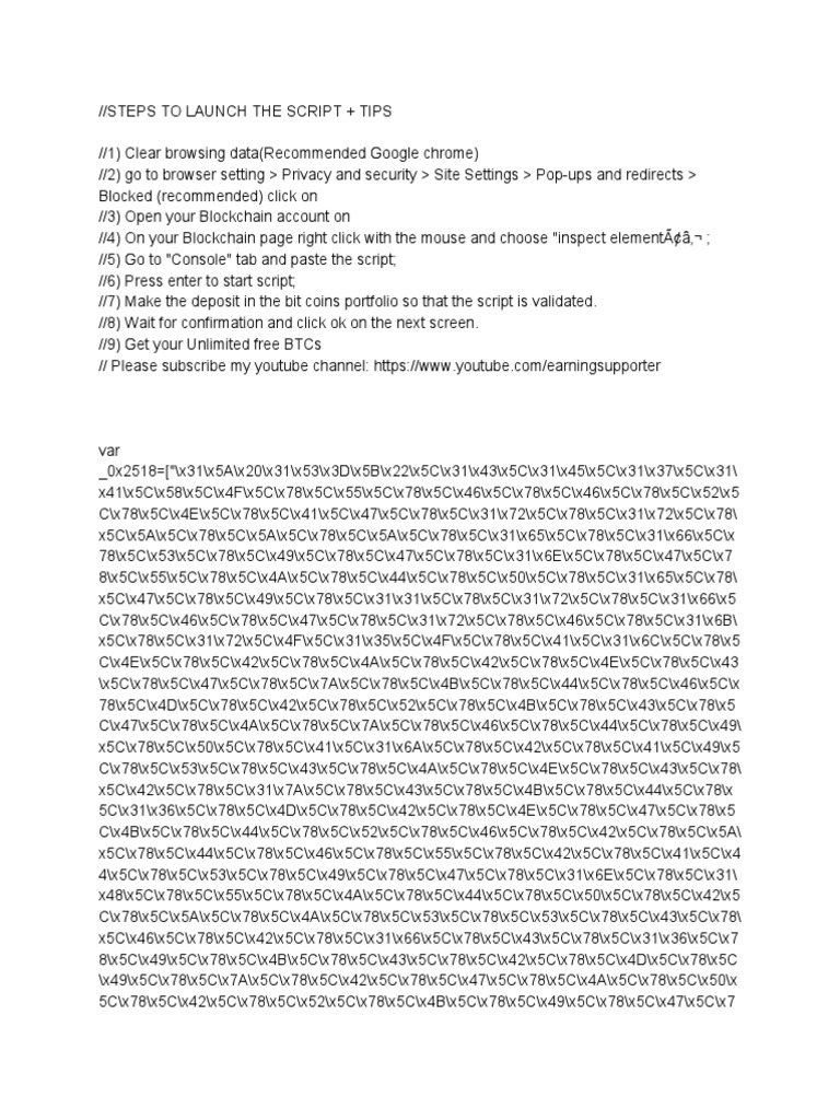 Blockchain Unconfirmed Transaction Hack Script | PDF | Text | Encodings