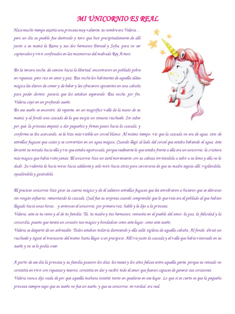Cuento - Mi Unicornio Es Real | PDF