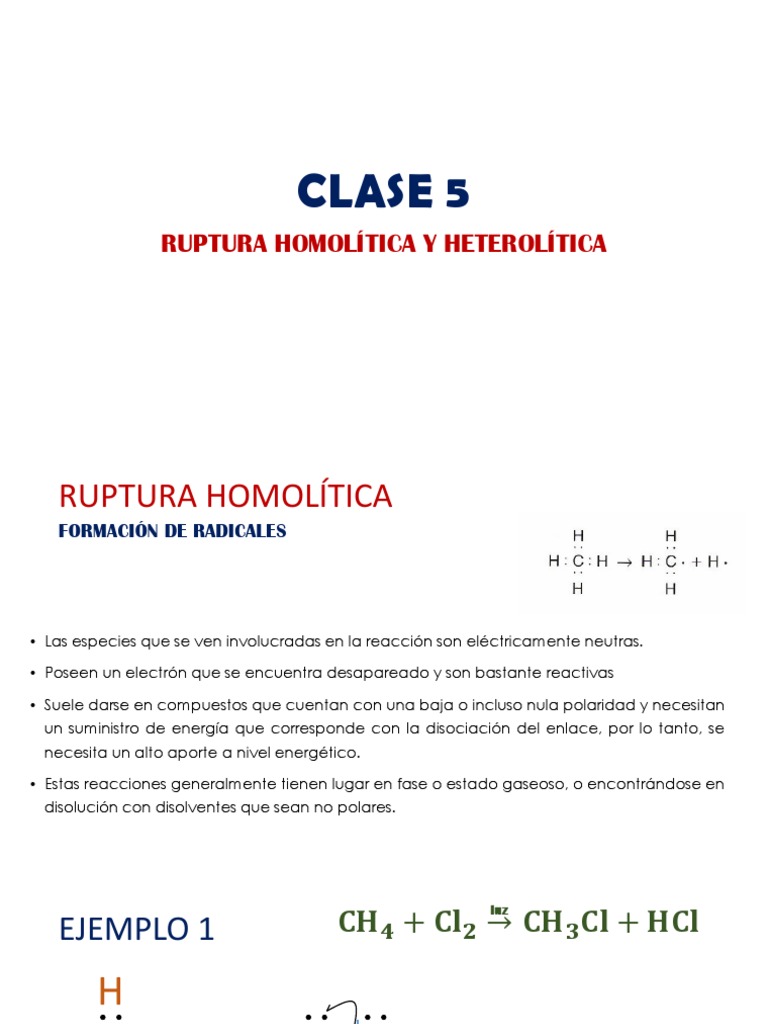 Ruptura Homolítica y Heterolítica | PDF