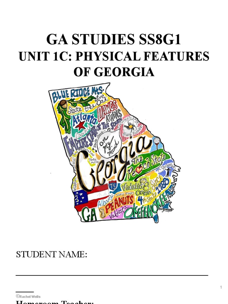 Ga Studies Ss8G1: Unit 1C: Physical Features of Georgia | PDF | Georgia ...