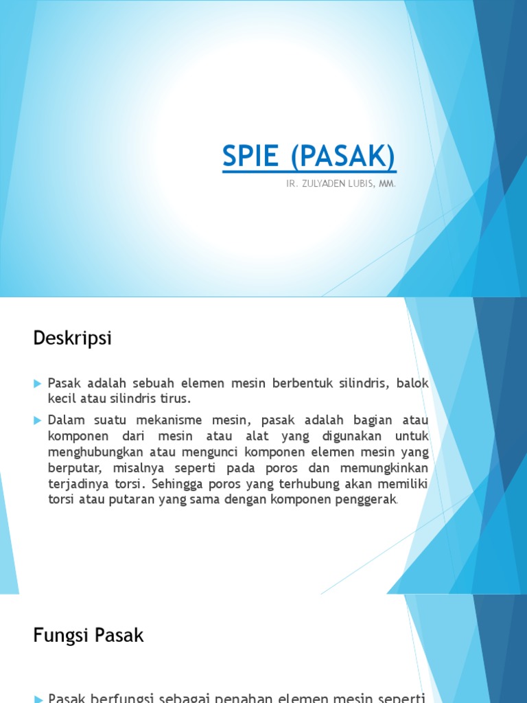 Klasifikasi dan Fungsi Pasak Mesin | PDF | Sains & Matematika ...