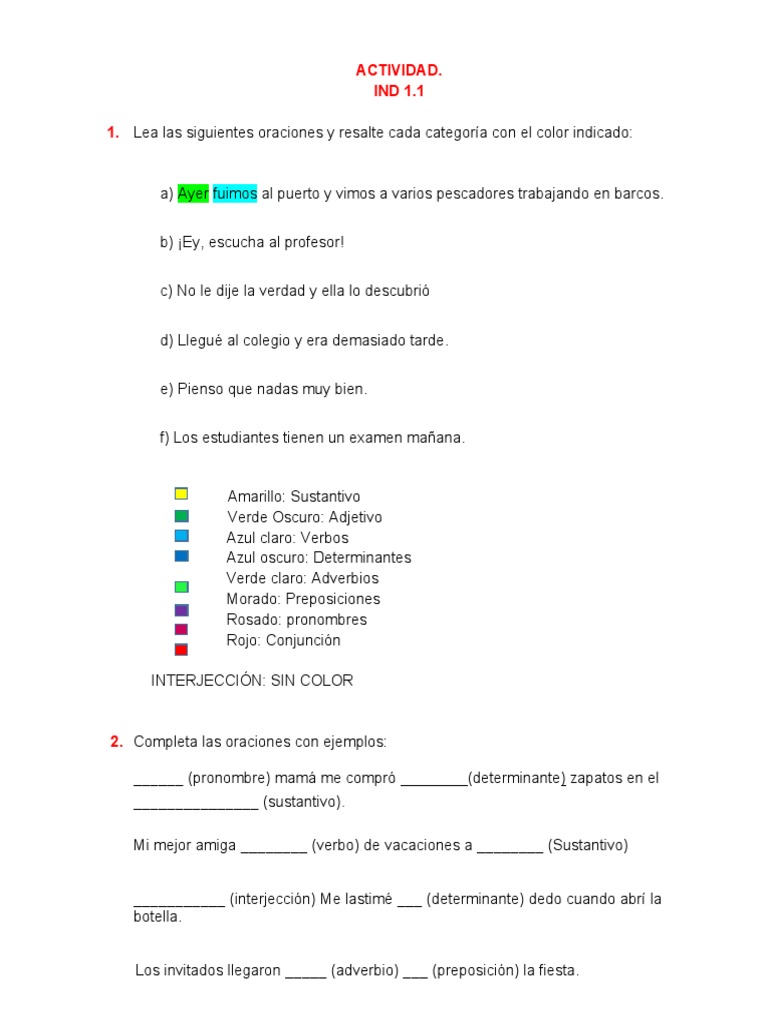 Actividad - Categorias | PDF | Artes del lenguaje y disciplina
