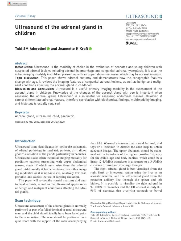 Ultrasonography of the Adrenal Gland in Children: A Review of Normal Anatomy, Variations, and ...