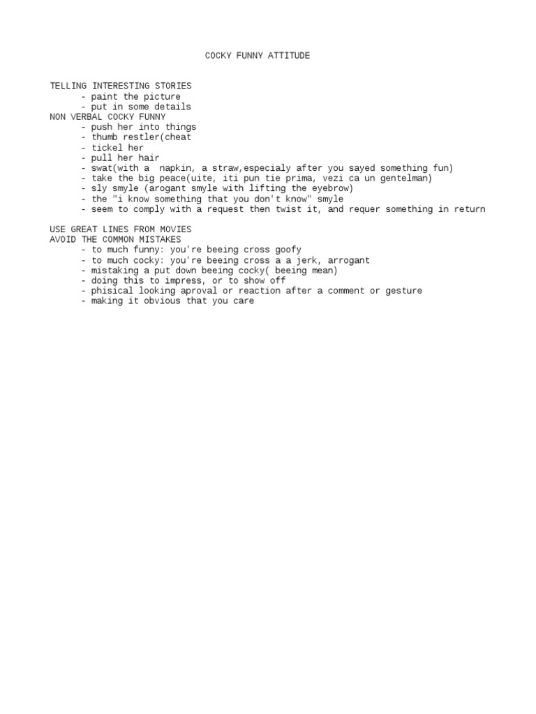 Cocky Funny | PDF