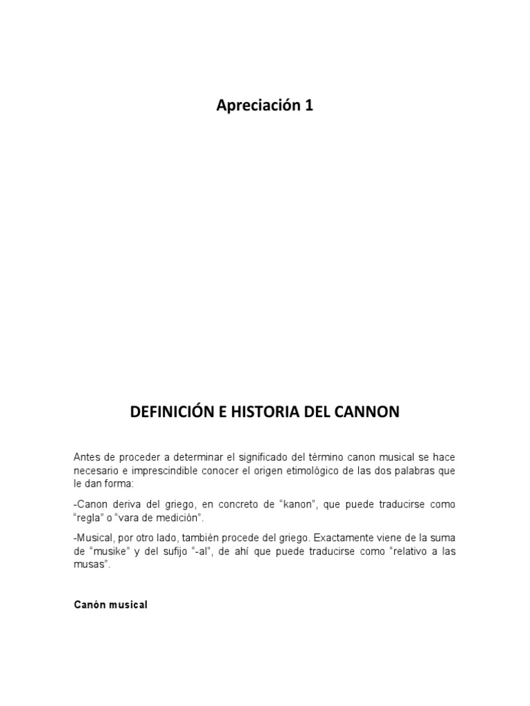 Definición, historia y tipos de canon musical | PDF | Formas musicales ...