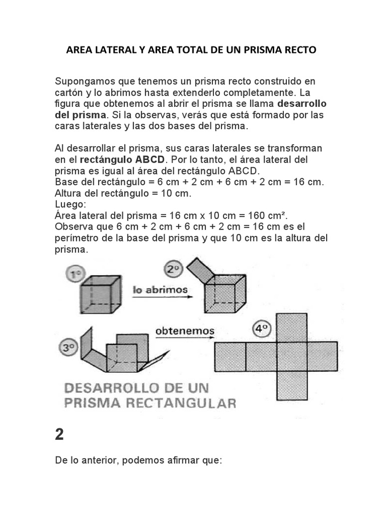 Area Lateral y Area Total de Un Prisma Recto | PDF