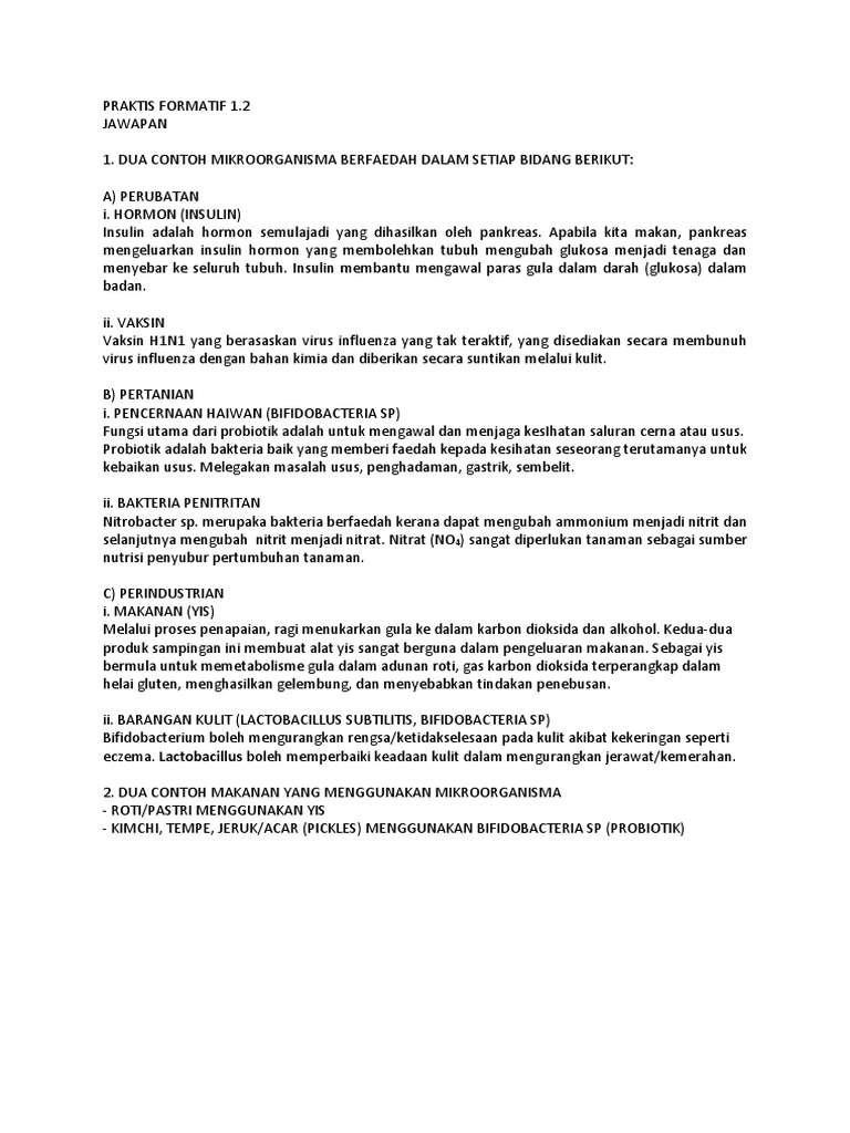 Praktis Formatif 1.2 Ting 5 | PDF