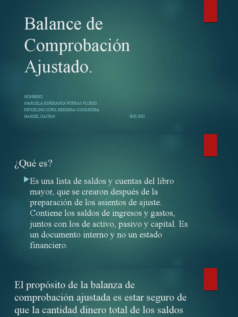 Balance de Comprobación Ajustado Powerpoint | PDF