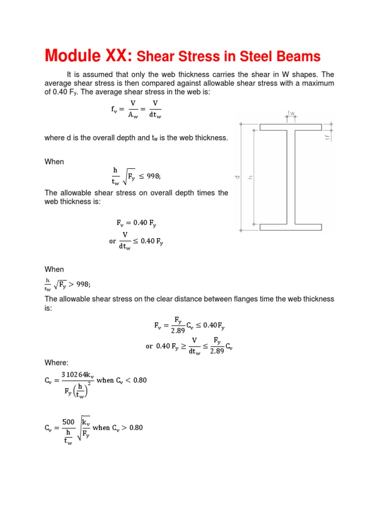 Shear Strength | PDF | Beam (Structure) | Stress (Mechanics)