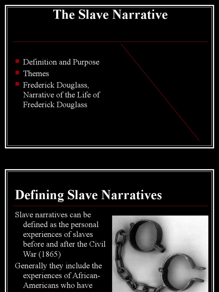 The Slave Narrative Notes | PDF | Frederick Douglass | Slavery