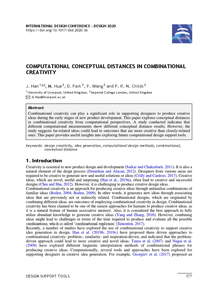 Computational Conceptual Distances in Combinational Creativity | PDF | Effect Size | Creativity