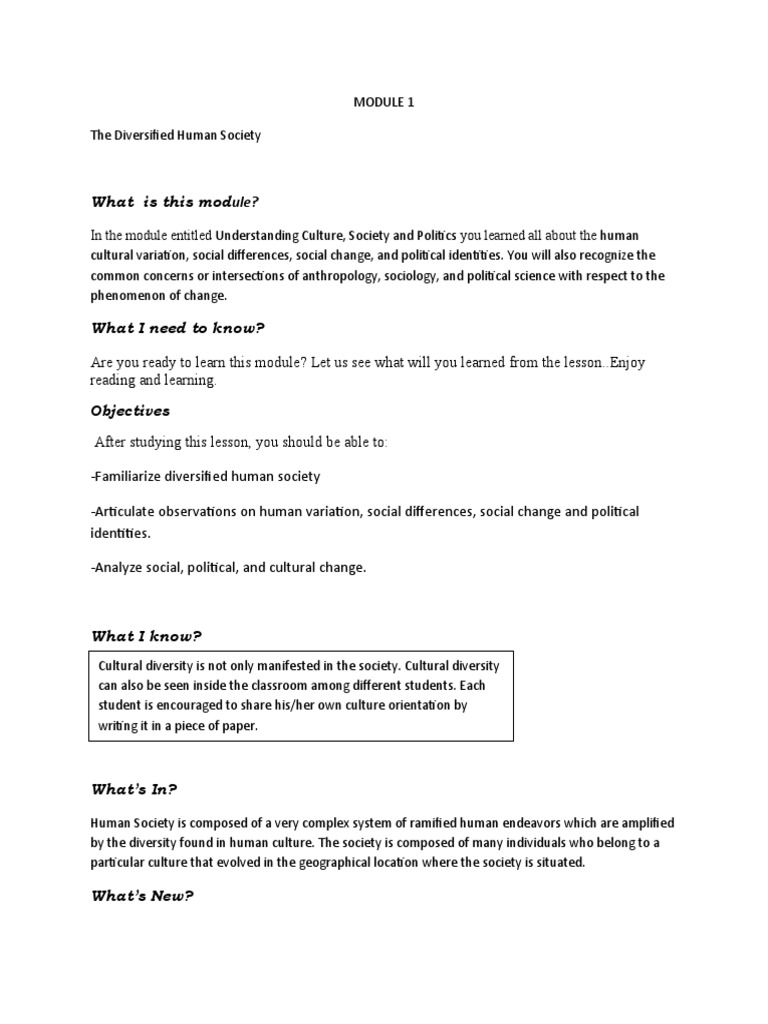 Module 1 - Ucsp | PDF | Human | Experience