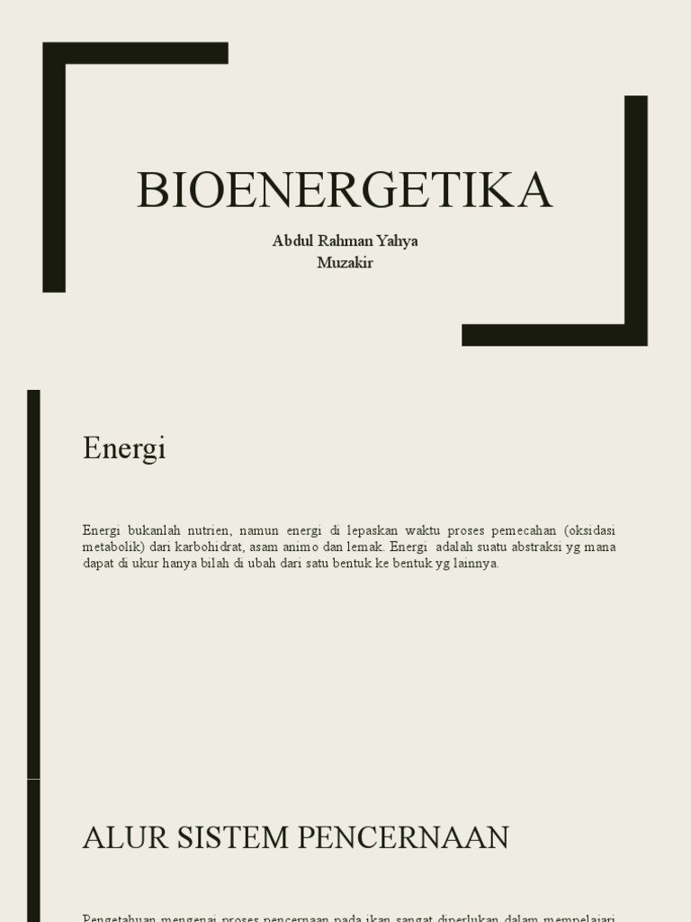 BIOENERGETIKA | PDF