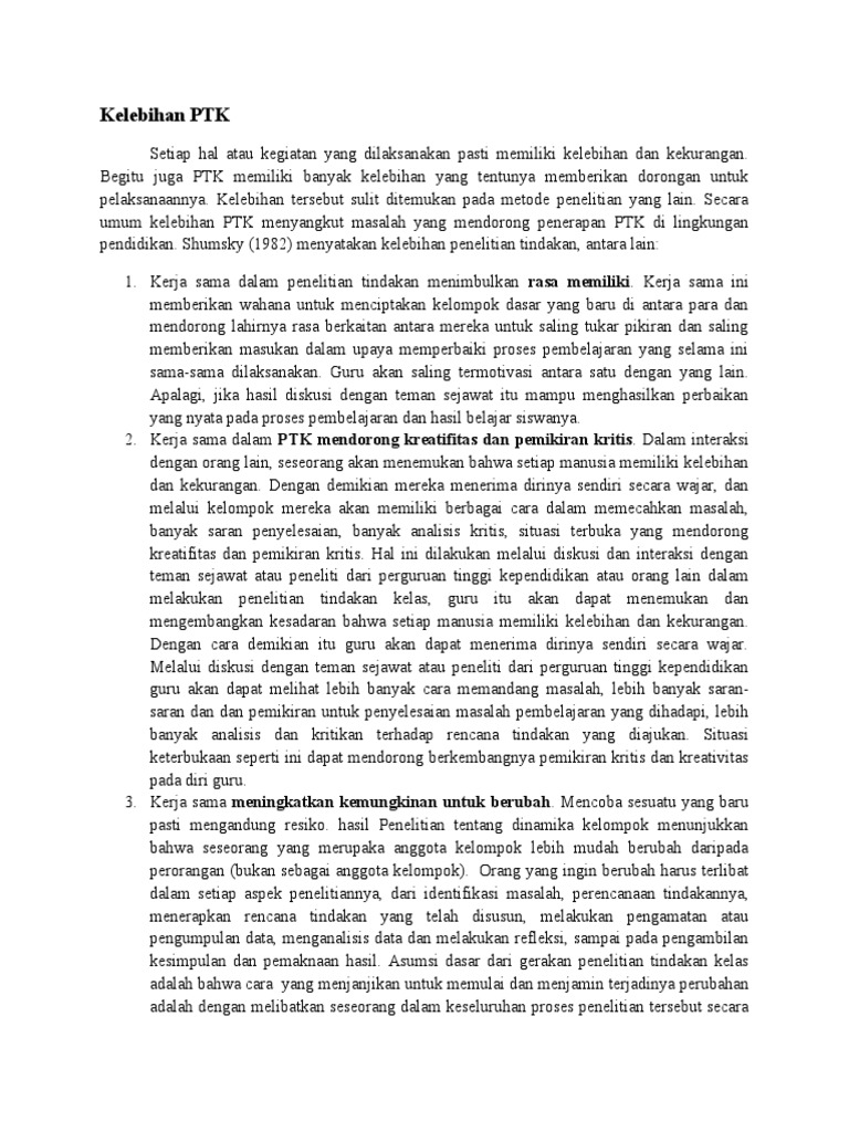 Kelebihan PTK | PDF