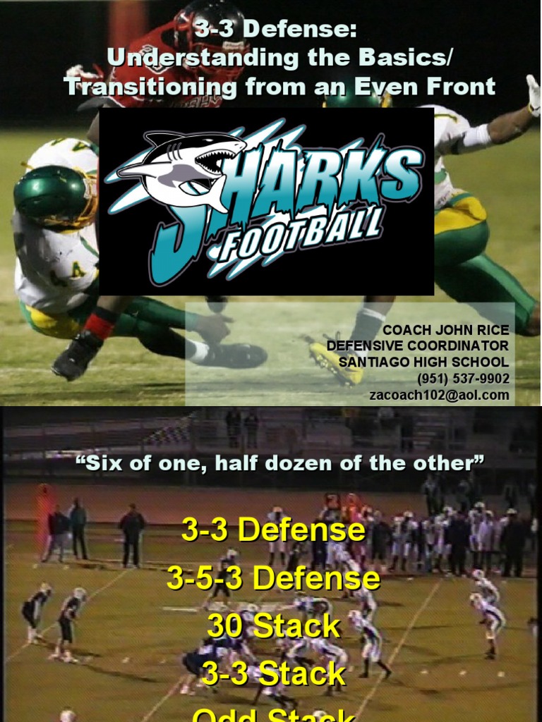 3-3 Defense: Understanding The Basics/ Transitioning From An Even Front ...