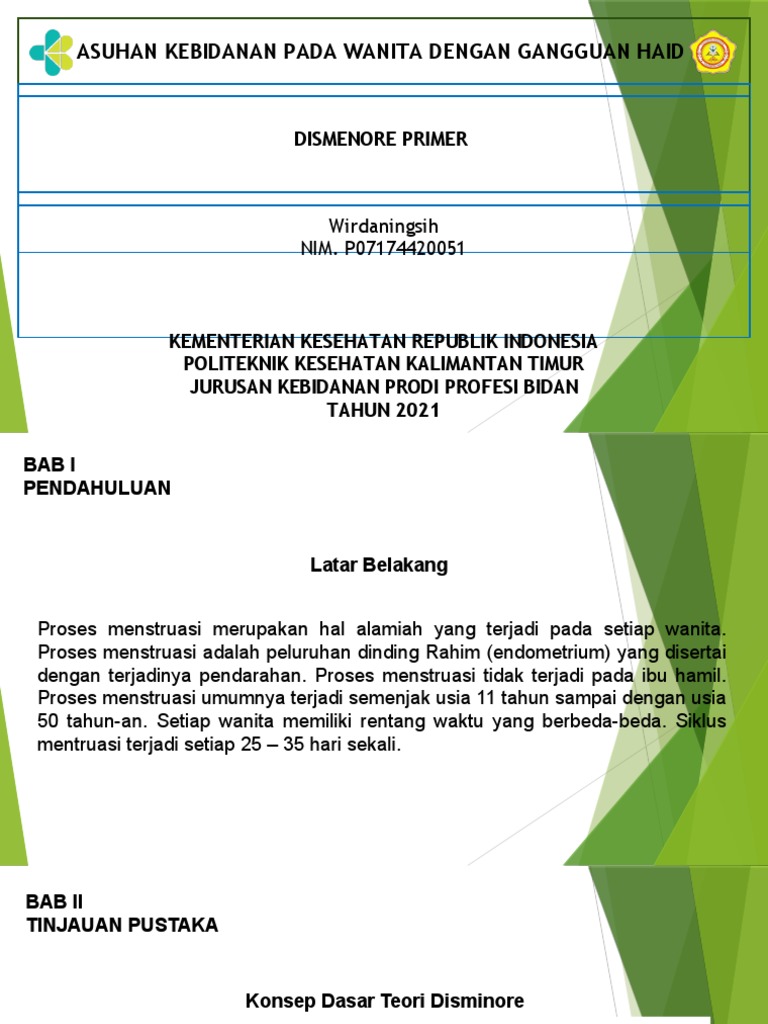 Asuhan Kebidanan Dismenore Primer | PDF | Kesehatan Holistik