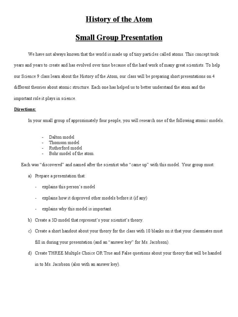 History of The Atom Presentation | PDF | Atoms | Atomic Physics
