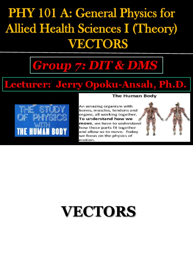 PHY 101 A Vectors Lecture Note | PDF | Euclidean Vector | Trigonometric Functions