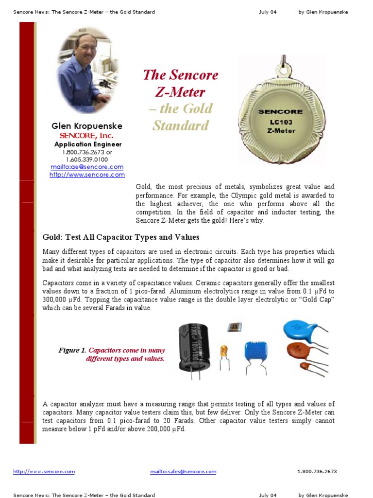 Sencore Z-Meter: Ultimate Capacitor Testing | PDF | Capacitor | Inductor