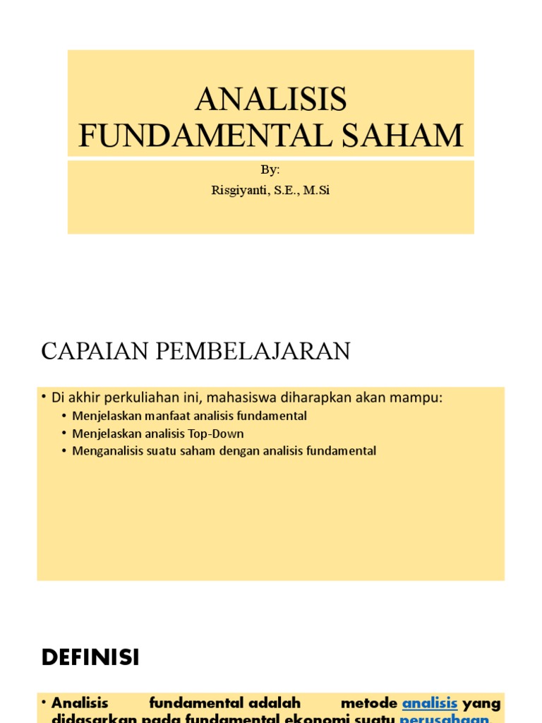 Panduan Analisis Fundamental Saham | PDF