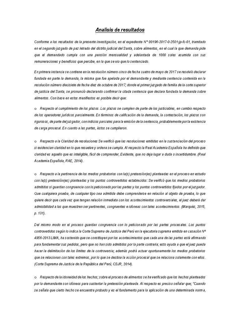 Analisis de Resultados Dency | PDF | Evidencia (ley) | Demanda judicial