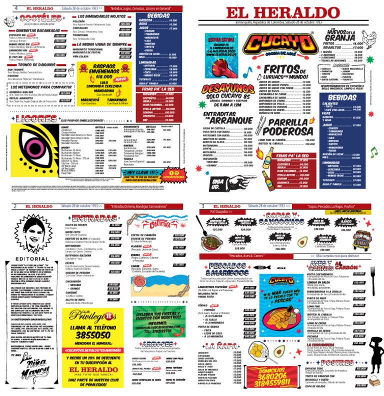 Cucayo Menu | PDF | Gratificación | Cocina occidental