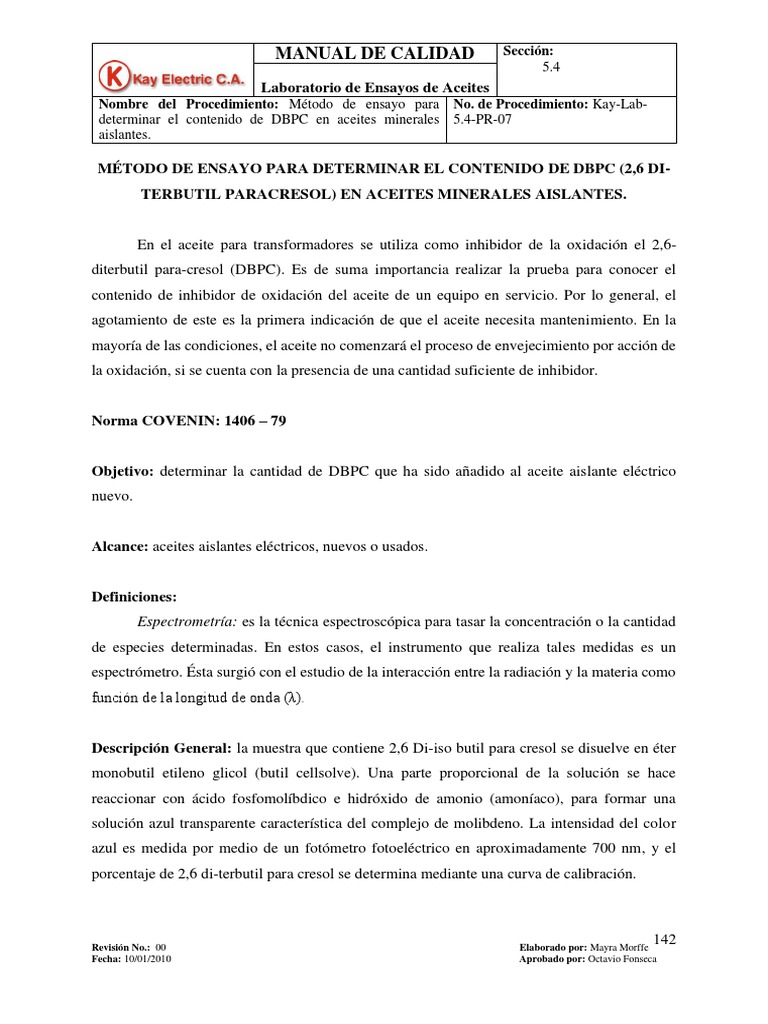 62-Determinación Del Contenido de Inhibidor (DBPC) | PDF | Petróleo | Inhibidor de la enzima