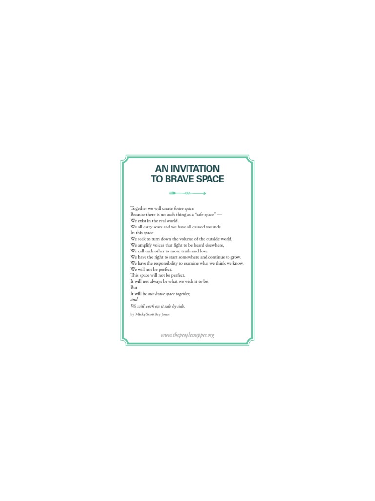Invitation to Brave Space Poem | PDF | Religion & Spirituality