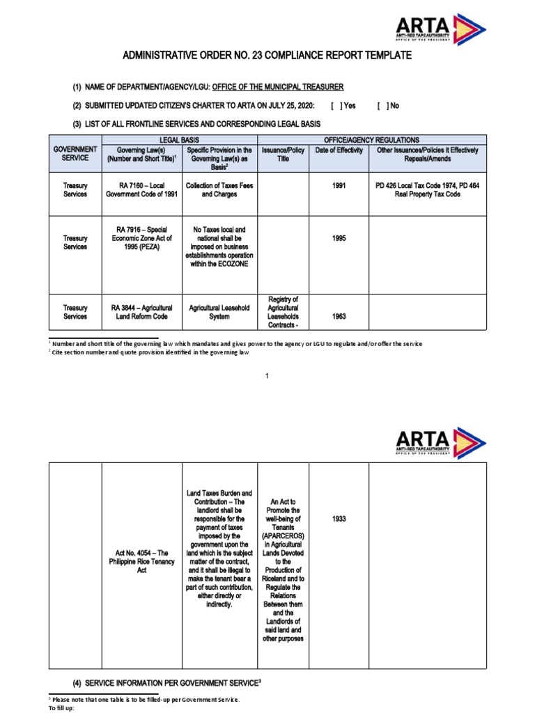 Citizens Charter Mto Arta MC 2020-04 Editable Template 2 | PDF ...