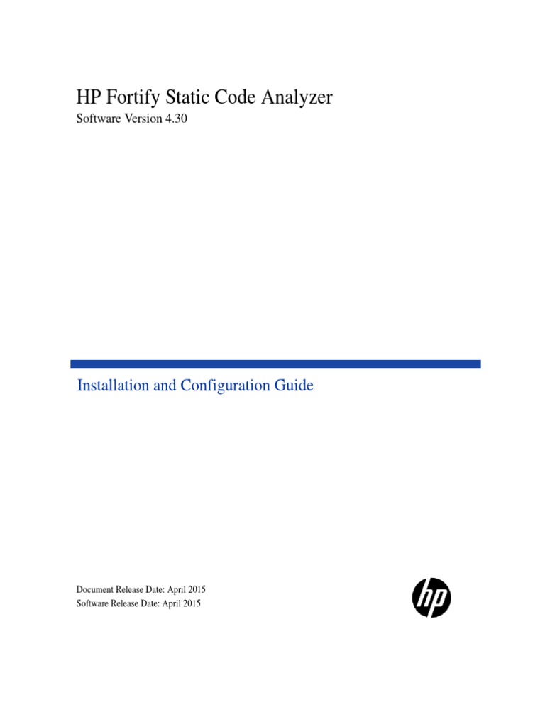 HP Fortify Static Code Analyzer: Installation and Configuration Guide ...