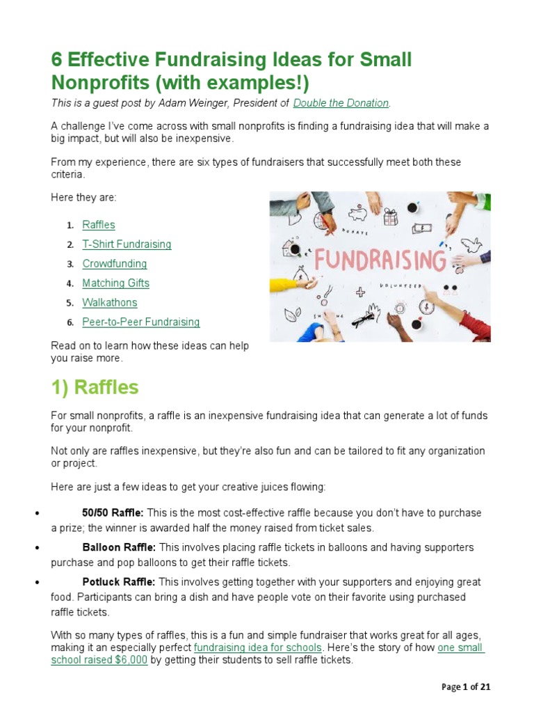 6 Effective Fundraising Ideas For Small Nonprofits | PDF | Fundraising ...