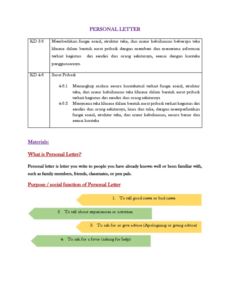 What Is Personal Letter? | PDF