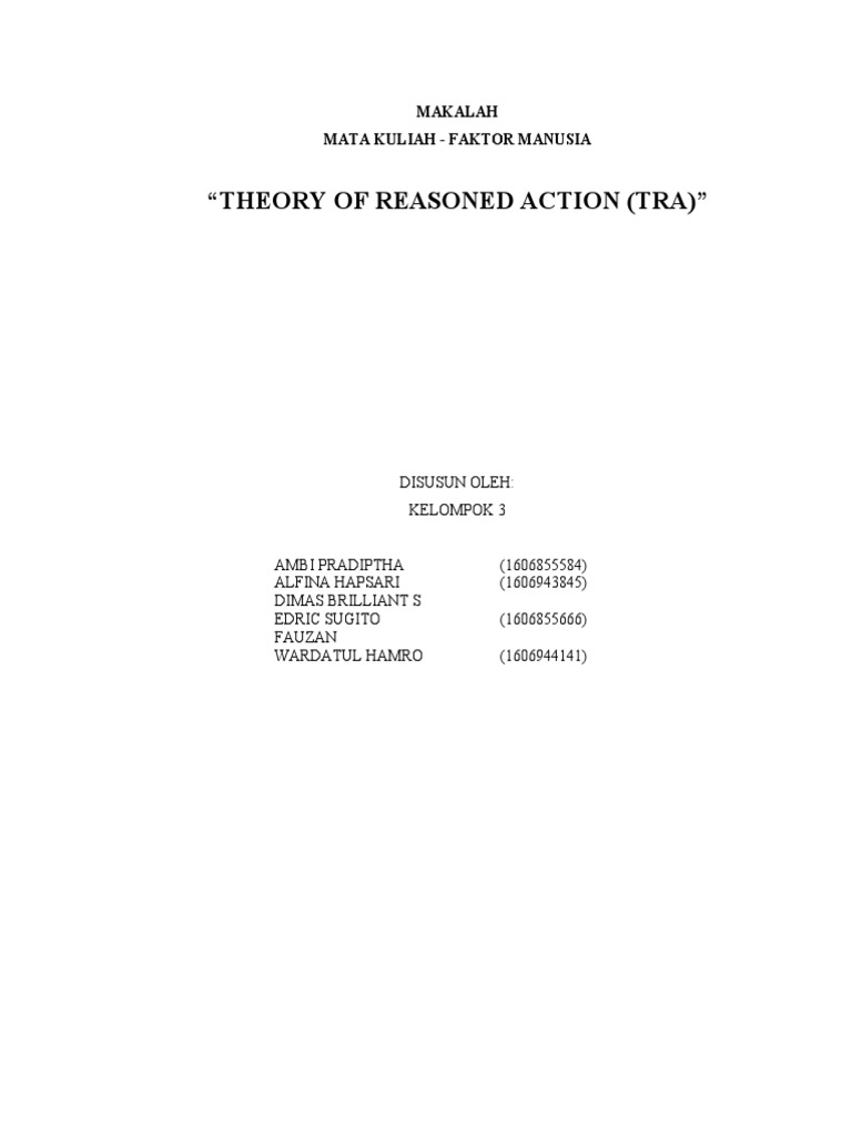 Theory of Reasoned Action Rev 2+dapus | PDF